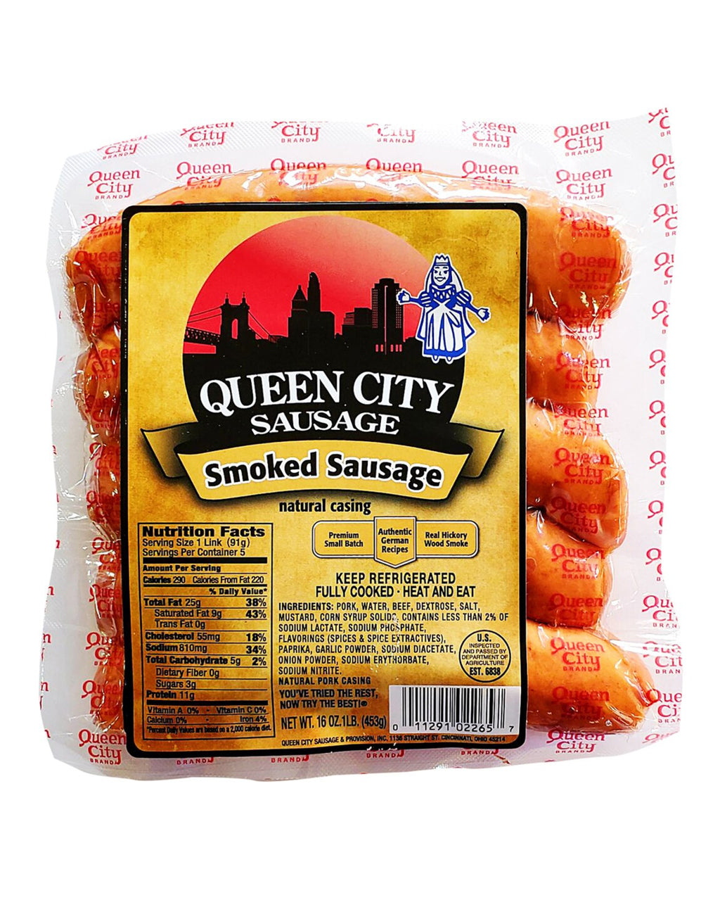 Queen City Sausage Skinless Smoked Sausage (Mettwurst) (add-on item ...
